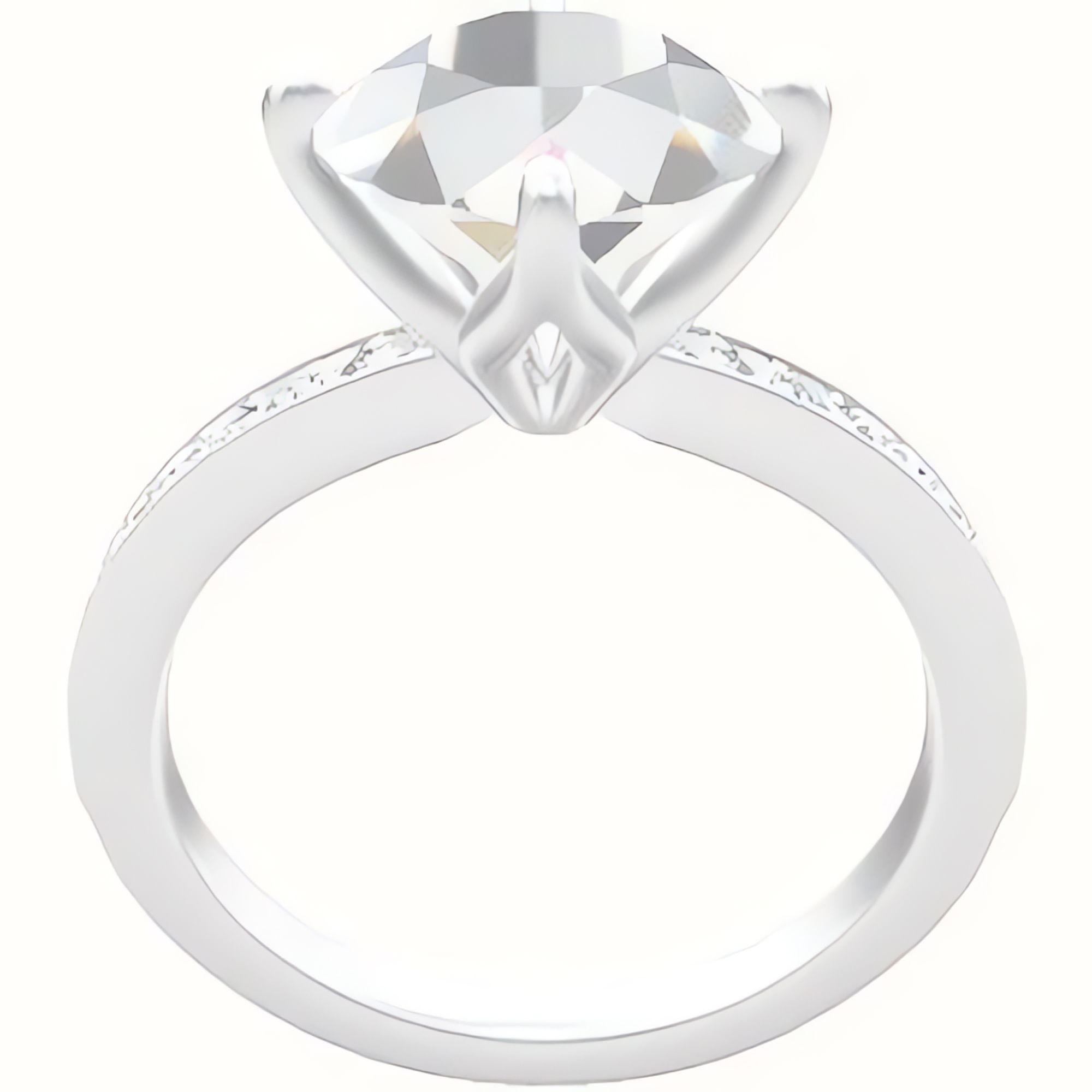 Micropave Engagement Ring With Petal Compass Prong Head | Ritani