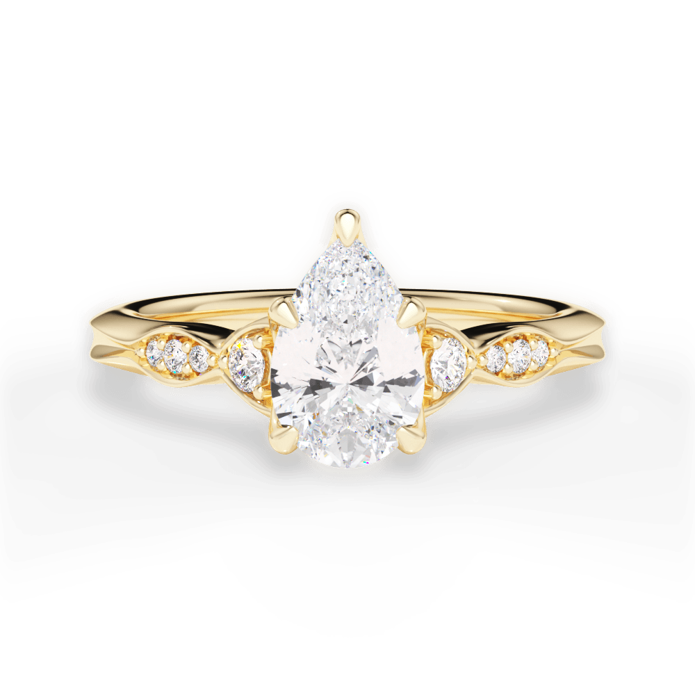 Alida 14kt White Gold Pear Cut Engagement Ring