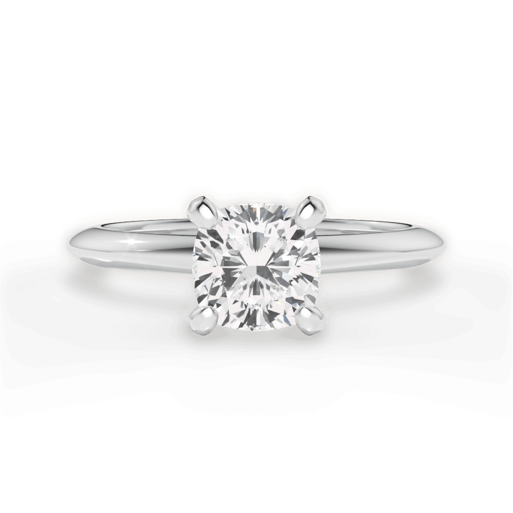 Milena Solitaire 14kt White Gold Cushion Cut Engagement Ring | Ritani